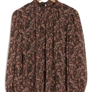 MELLODAY | Tops | Nwt Nordstrom Melloday Paisley Smocked Mock Neck Long ...
